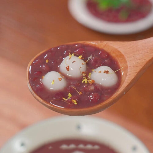 Red Bean Soup with Glutinous Rice Balls Recipe - Nana With Chopstick
