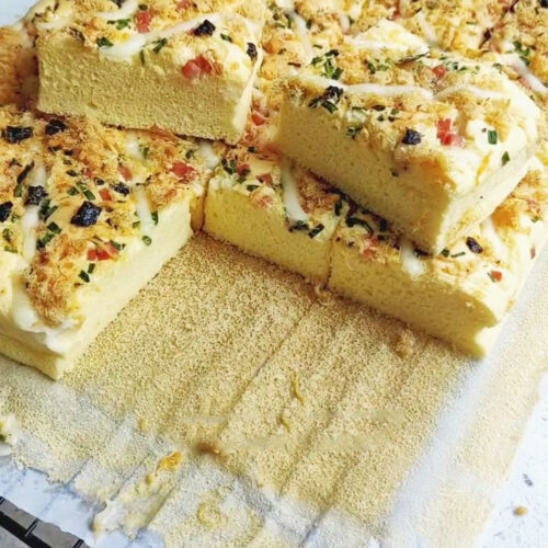 Pork Floss Cake With Green Onion Recipe - Nana With Chopstick