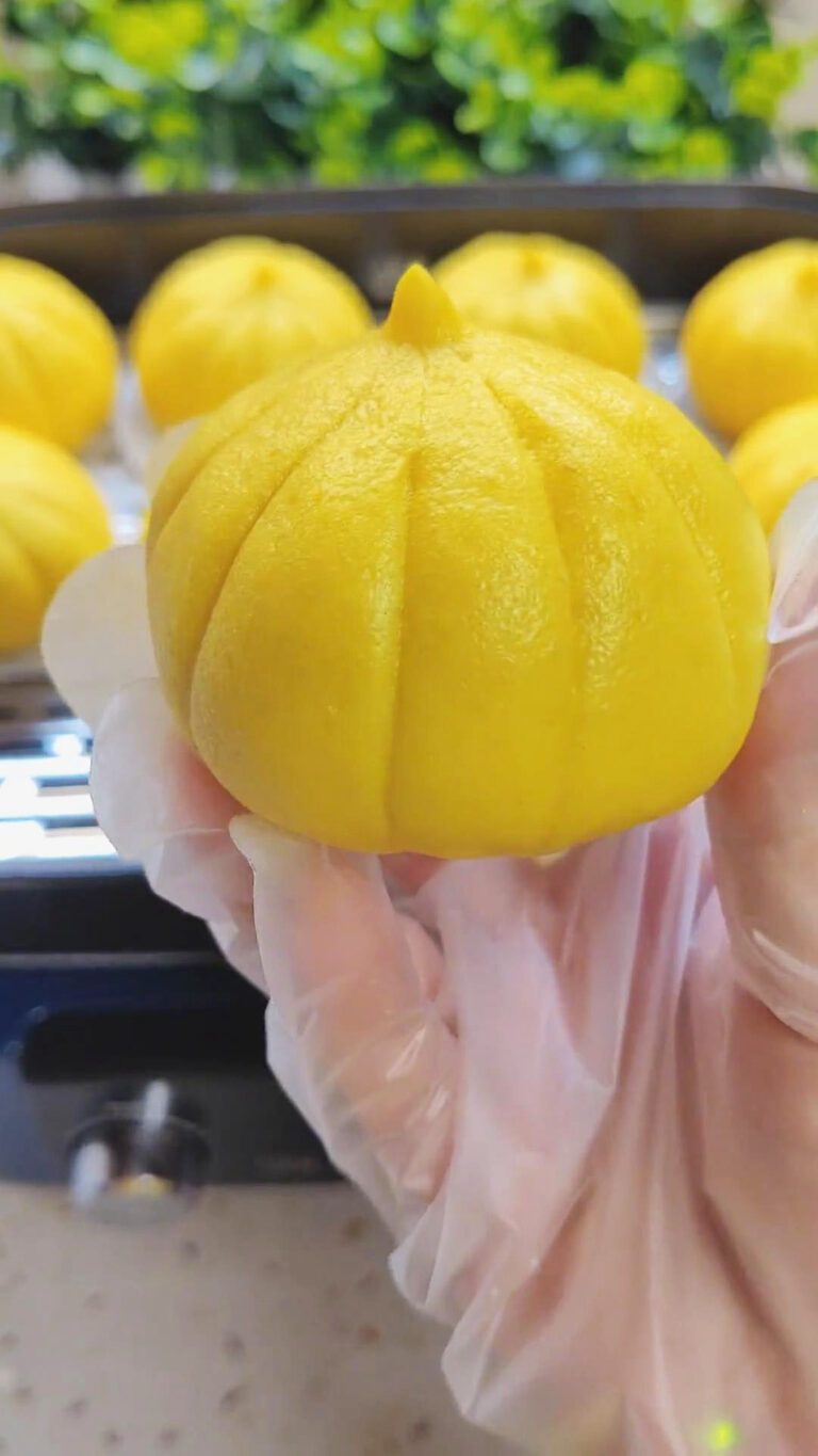 Steamed Pumpkin Buns with Red Bean Filling - Nana With Chopstick