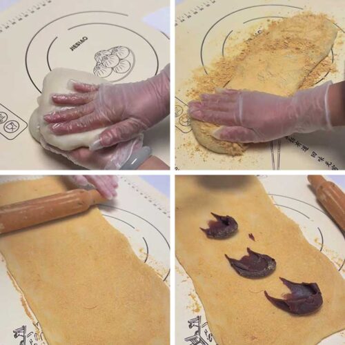 Lüdagun Recipe: Chewy Rice Dough Rolls with Red Bean Paste - Nana With ...