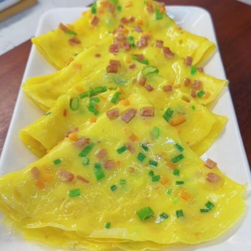 Simple Savory Scallion Crepes With Eggs - Nana With Chopstick