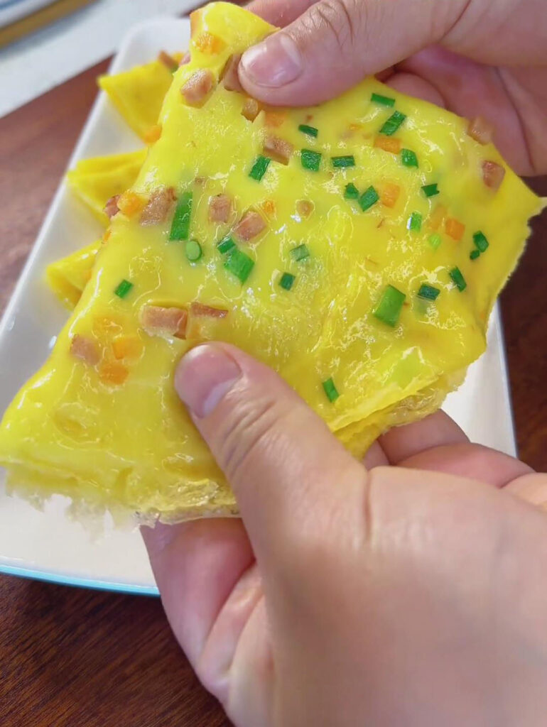 Simple Savory Scallion Crepes With Eggs - Nana With Chopstick
