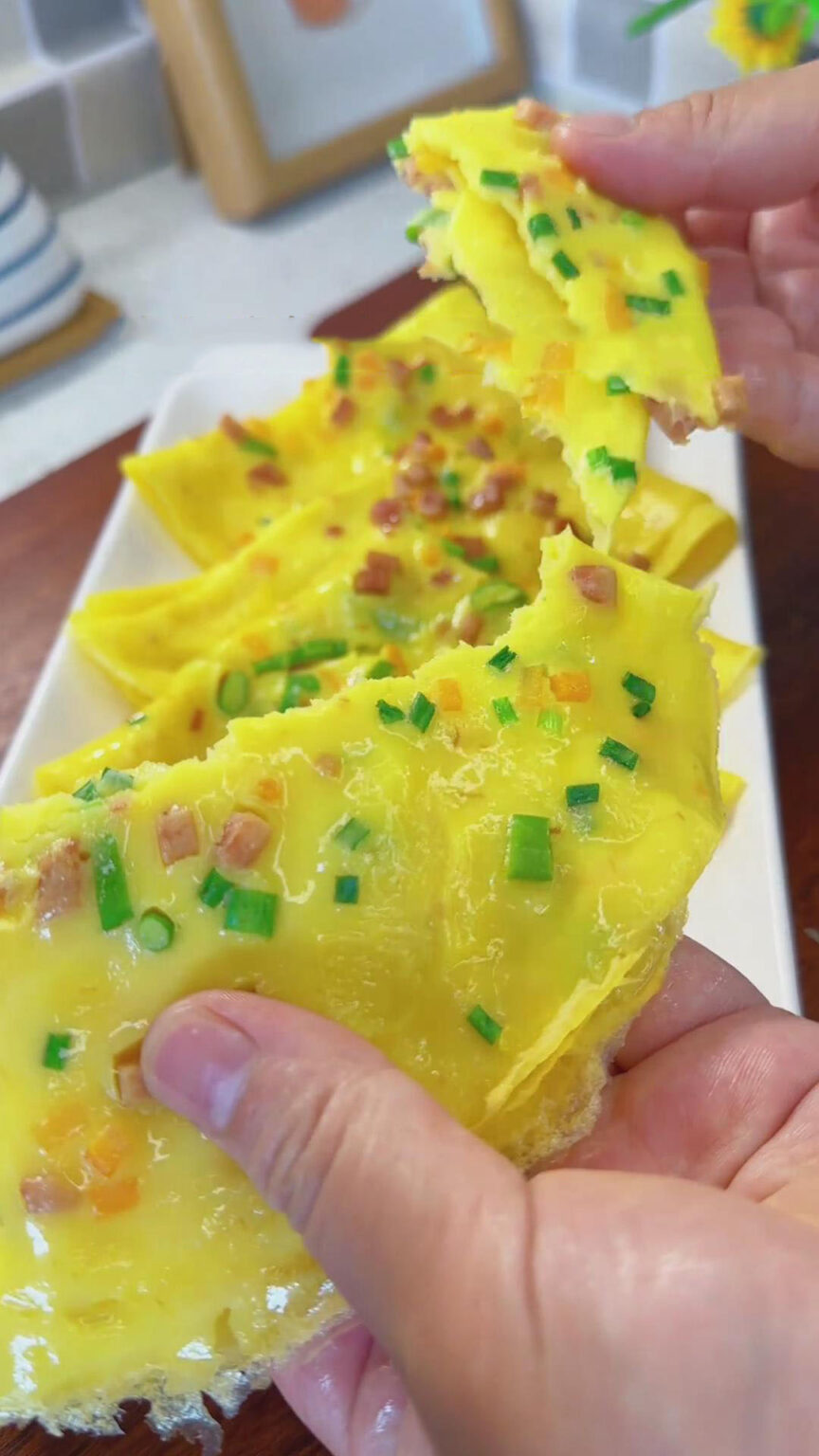 Simple Savory Scallion Crepes With Eggs - Nana With Chopstick