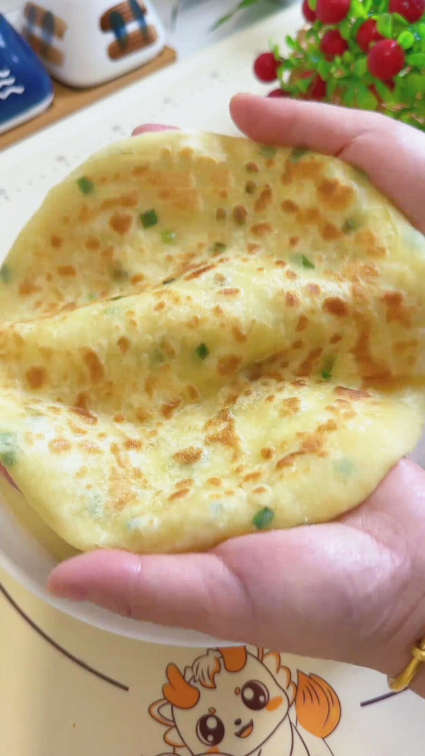 Crispy Scallion Pancake with Egg - Nana With Chopstick